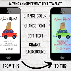 We've Moved, Moving Announcement Digital Mobile Canva Template, New ...