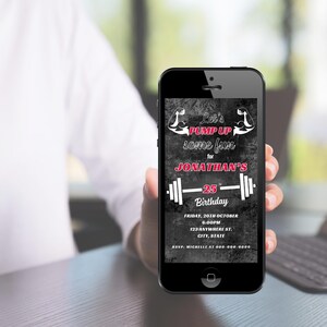 Editable Fitness Gym Birthday Invitation, Fitness Theme Birthday Party ...