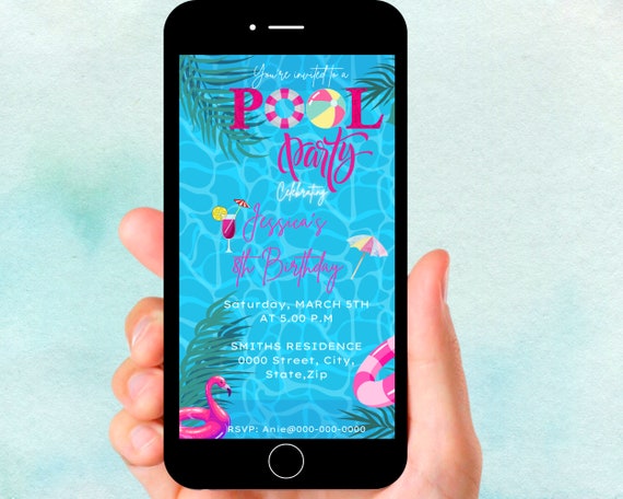 Digital Pool Party Invitation Pool Party Birthday Invite - Etsy