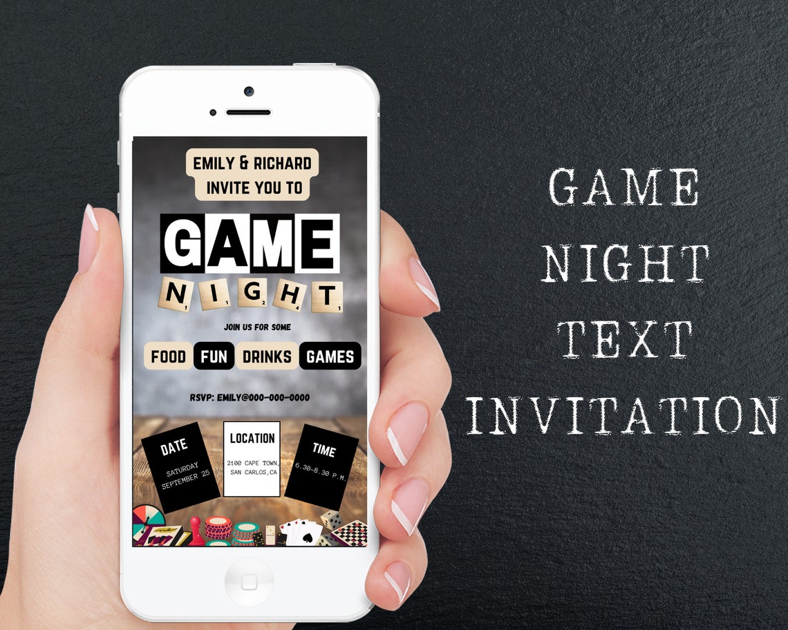 Game Night Invite Game Night Text Invitationgame Night - Etsy