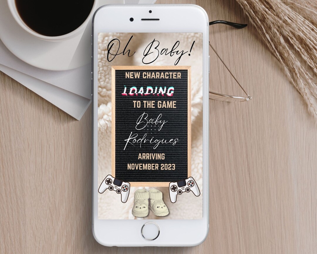 Gamer Animated Pregnancy Announcement Text, Video Game Digital ...