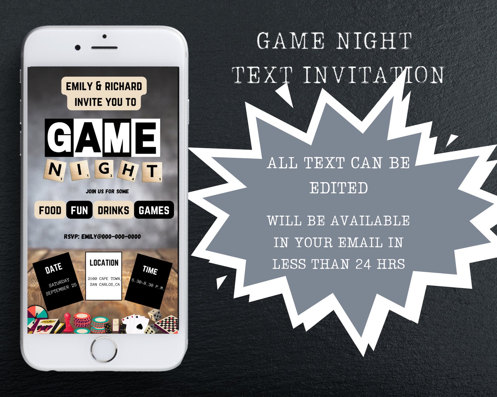 Game Night Invite Game Night Text Invitationgame Night - Etsy
