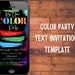 Color Party Invitation Editable Template Online Rainbow - Etsy
