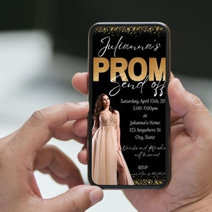 PROM Send off Invite Mobile Text, Prom Night Send off Party Text Invite ...
