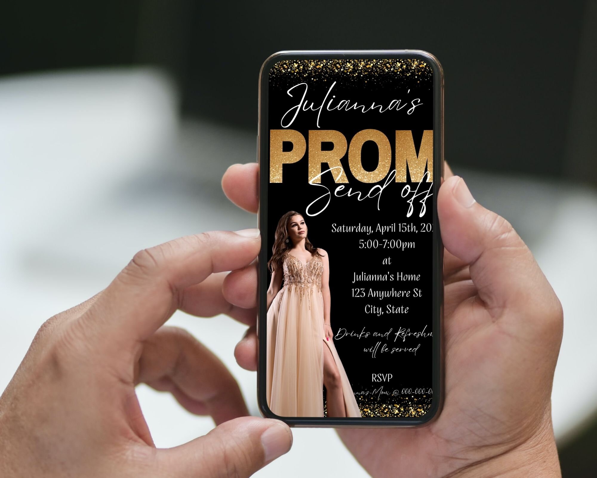 PROM Send off Invite Mobile Text, Prom Night Send off Party Text Invite ...