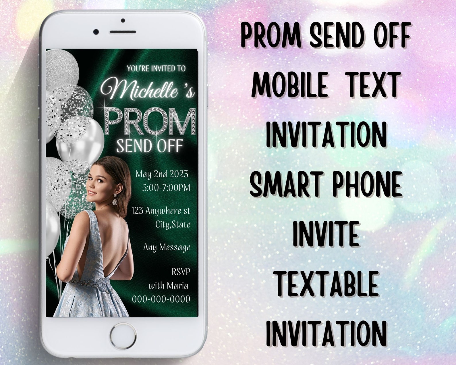 PROM Send off Invite Text, Prom Night Send off Party Text Invite ...