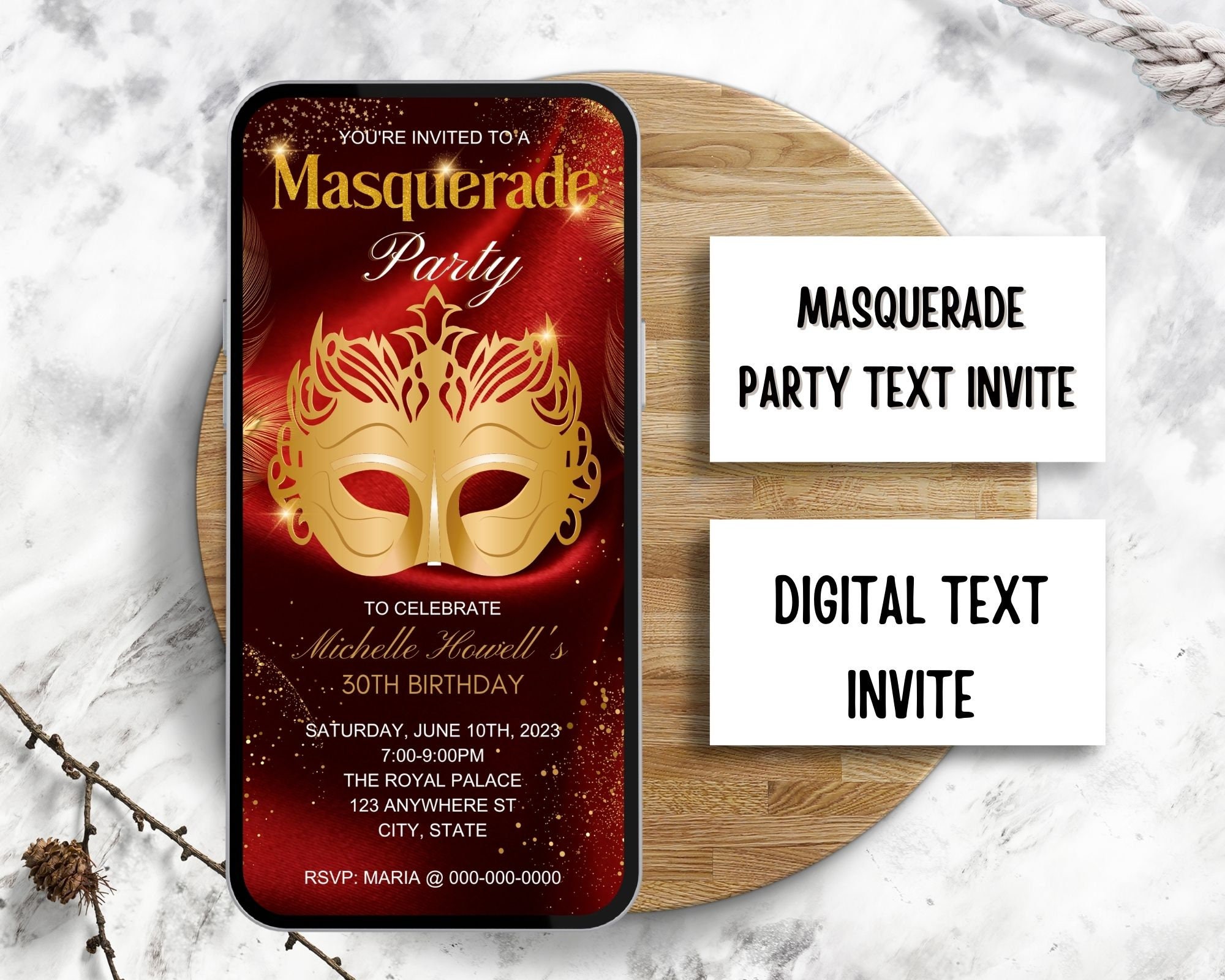 Masquerade Party Invitation, Masquerade Invite , Masquerade Ball Invite ...