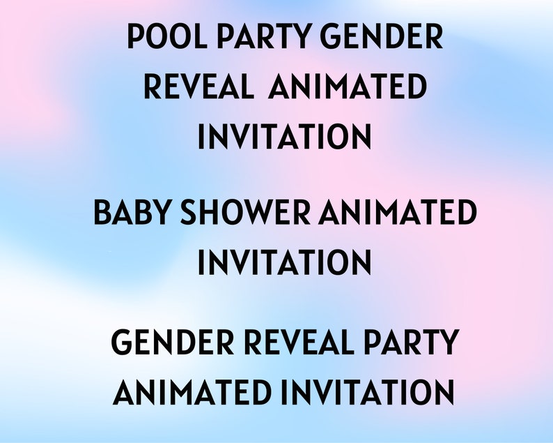 Digital Pool Party Gender Reveal Animated Invite, Pool Party Baby ...