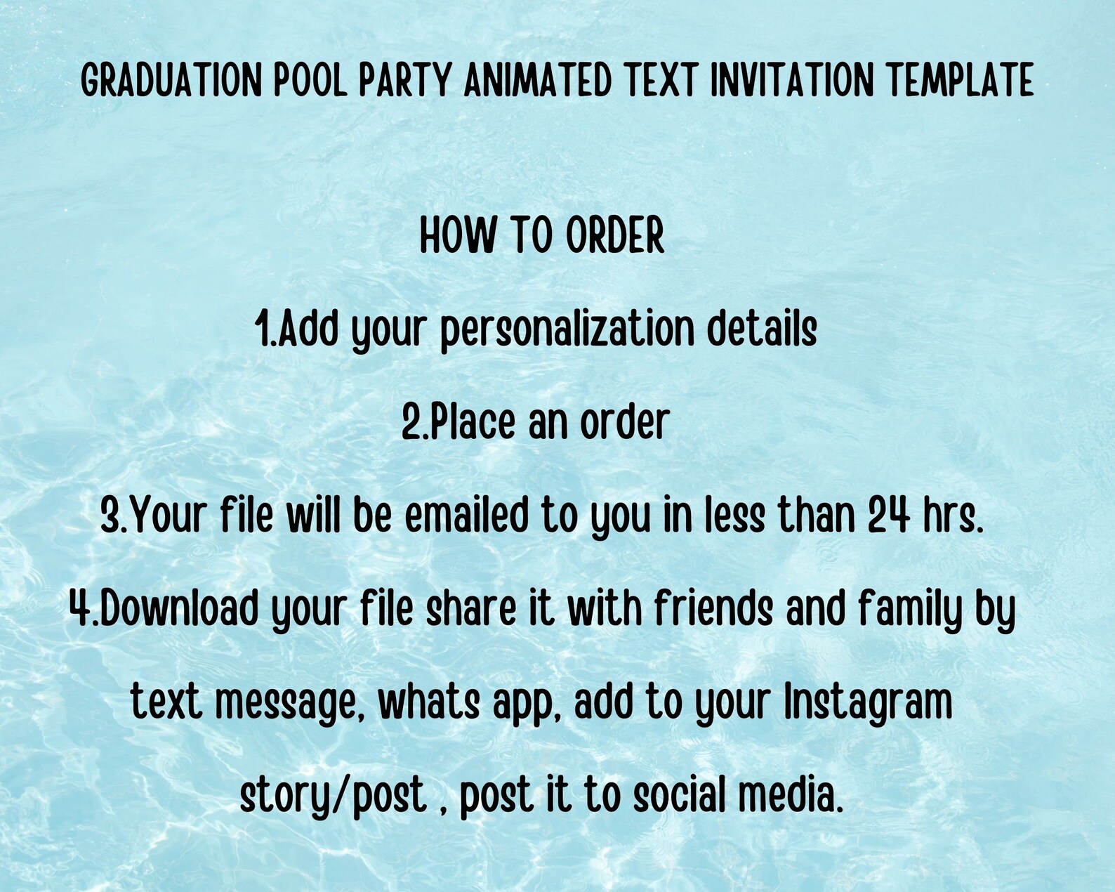 Graduation Pool Party, Animated Graduation Pool Party Invite, Class of ...