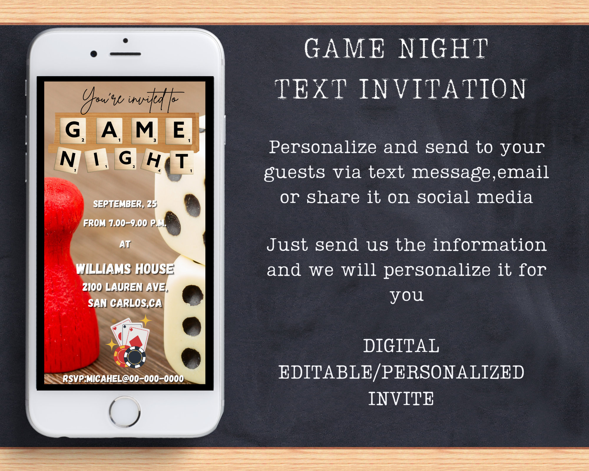 Game Night Invite Game Night Text Invitationgame Night - Etsy