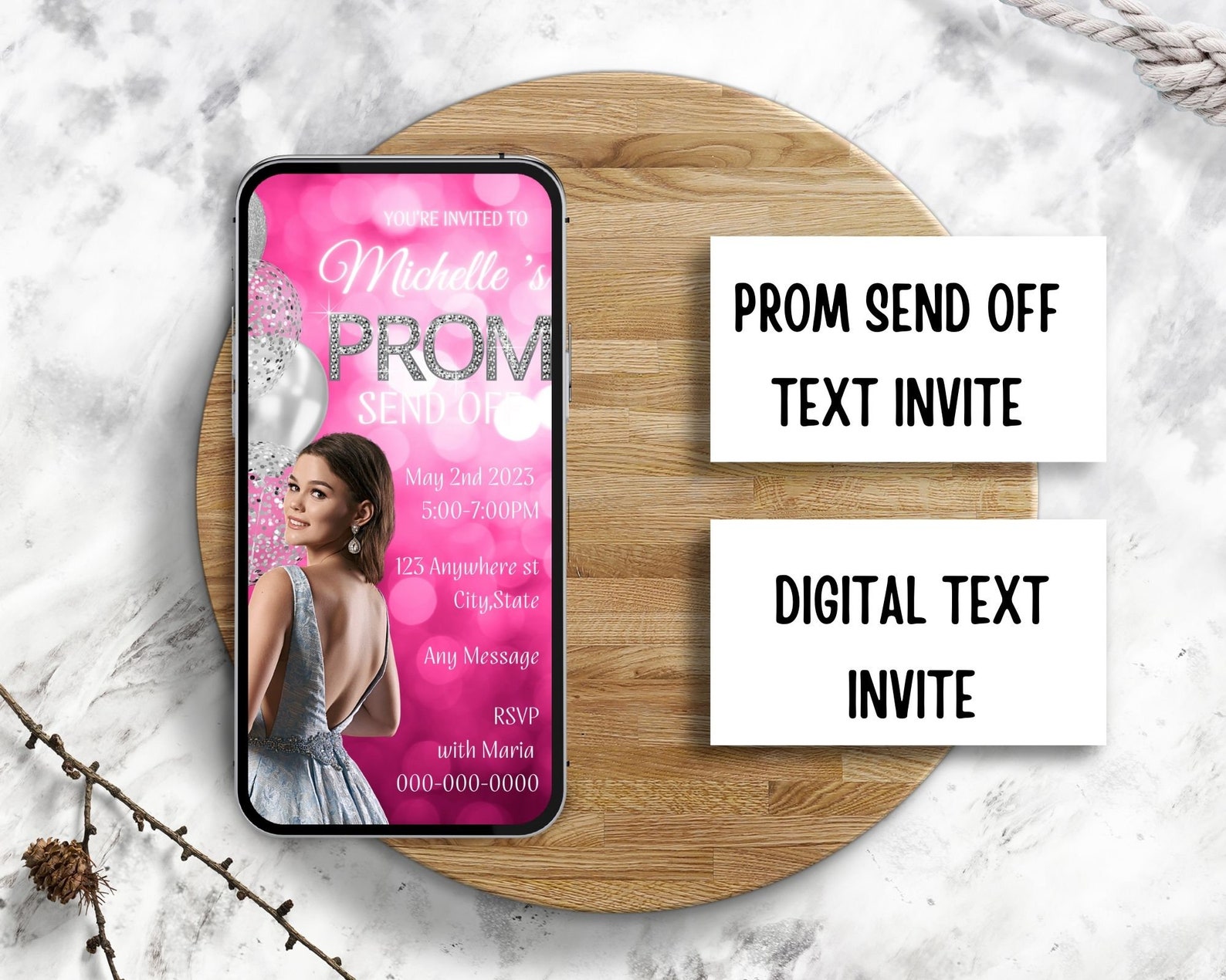 PROM Send off Invite Text, Prom Night Send off Party Text Invite ...