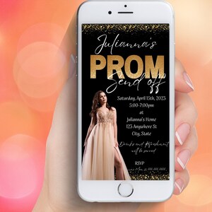 PROM Send off Invite Mobile Text, Prom Night Send off Party Text Invite ...