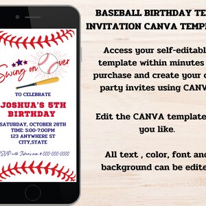 Baseball Birthday Invitation, Swing on Over Electronic Invitation ...