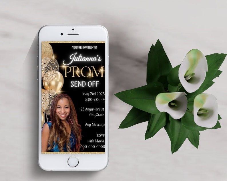 PROM Send off Invite Mobile Text Prom Night Send off Party - Etsy
