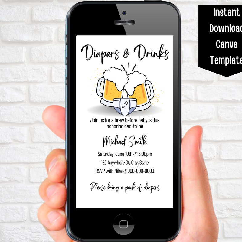 Diaper Shower Invite - Etsy
