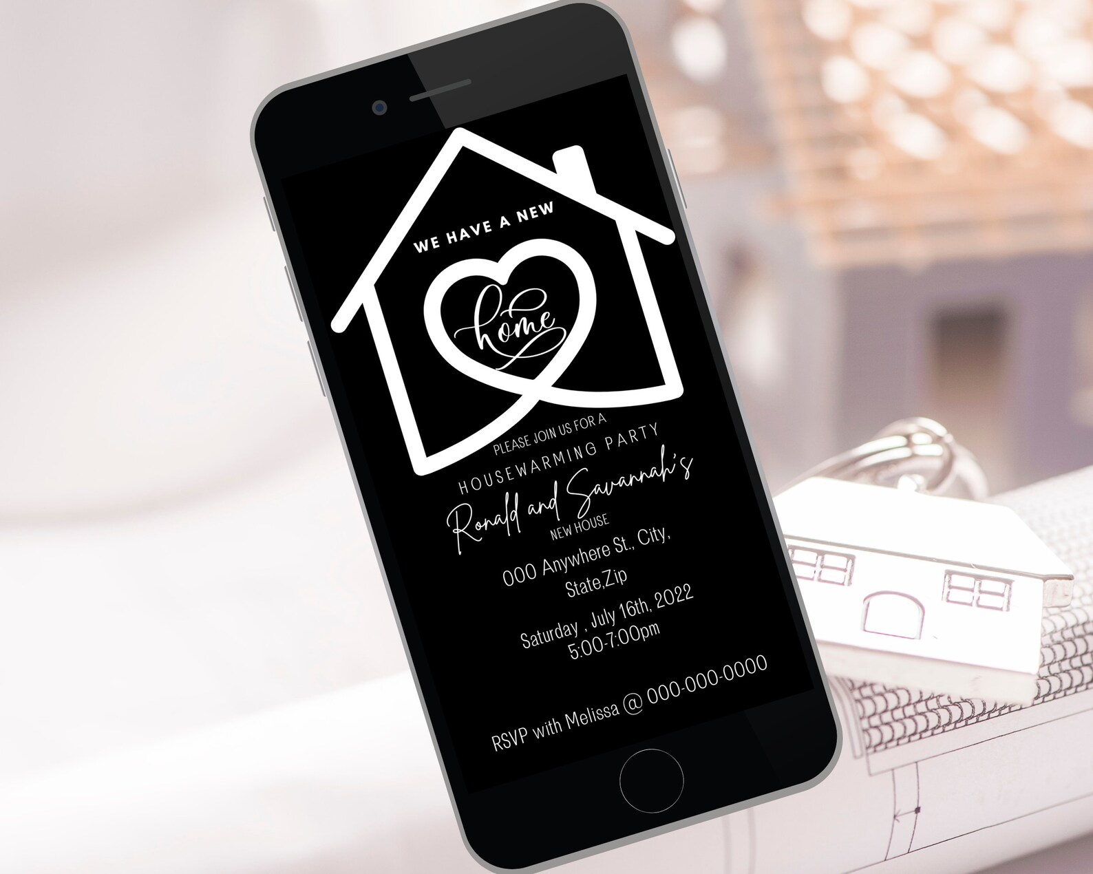 Housewarming Digital Invite, We Have a New House Invite, New Home Party ...