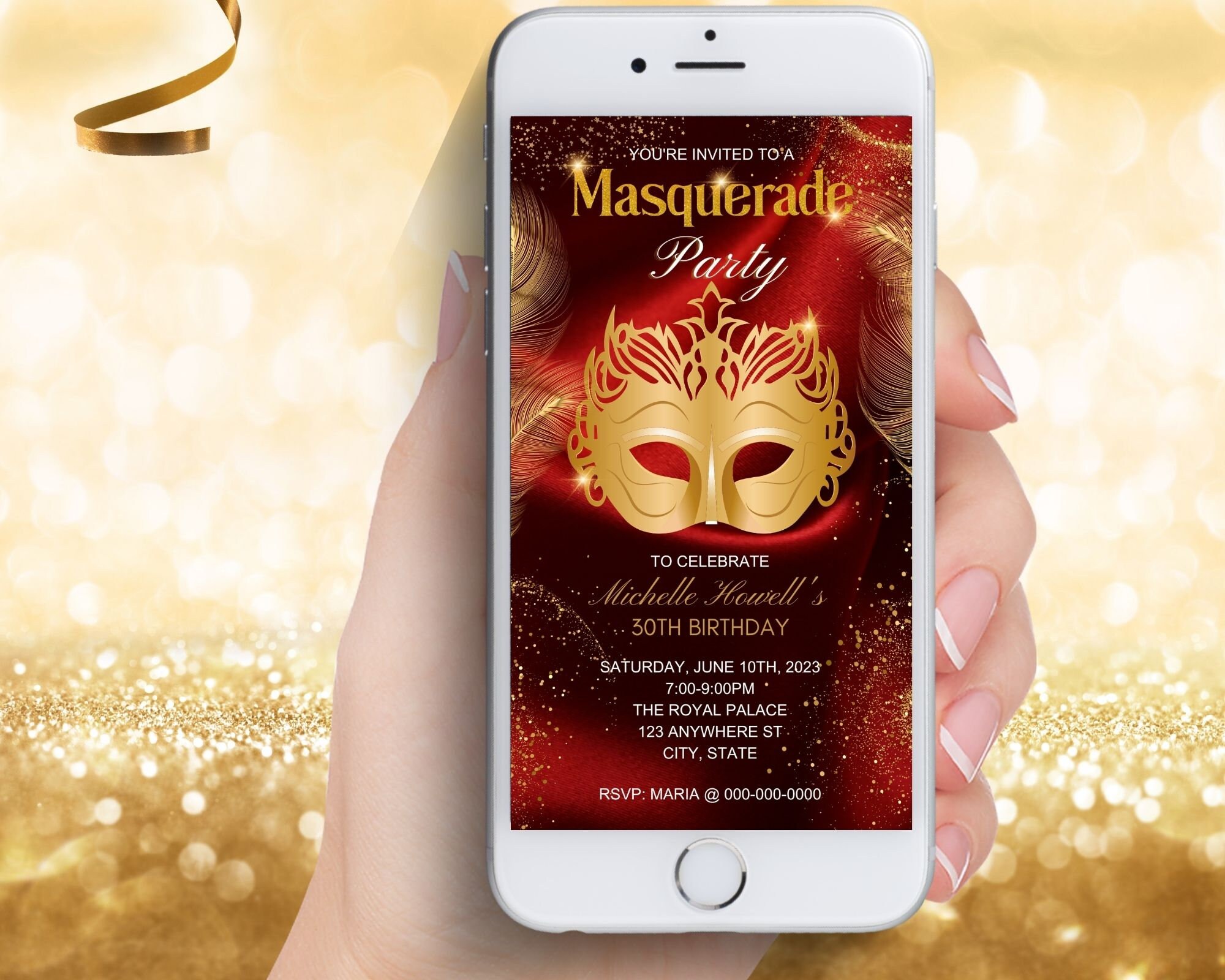 Masquerade Party Invitation, Masquerade Invite , Masquerade Ball Invite ...