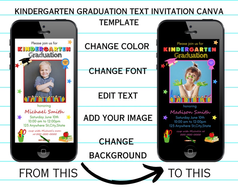 Editable Kindergarten Graduation Invitation Template, Kindergarten ...