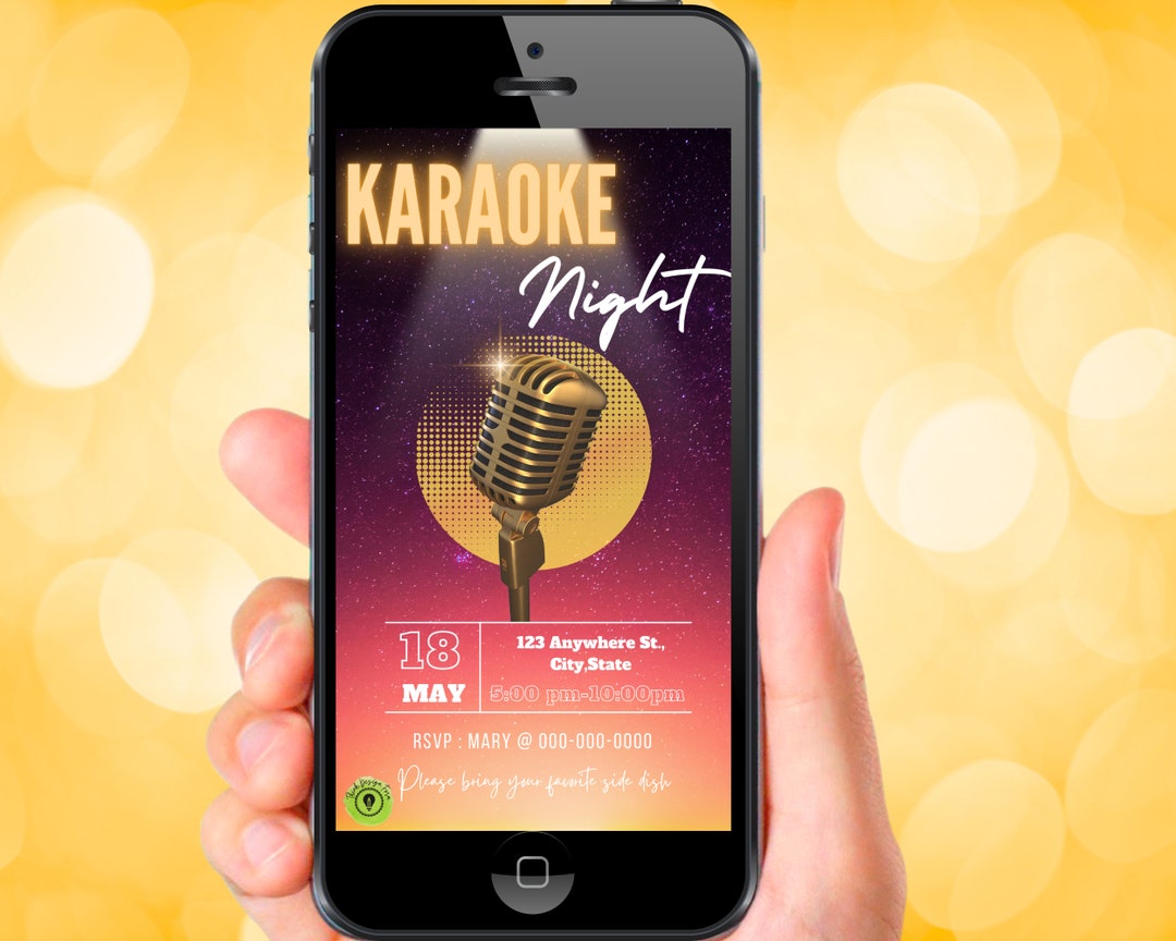 Karaoke Night Invitation, Karaoke Party Invite, Music Party Invitation ...