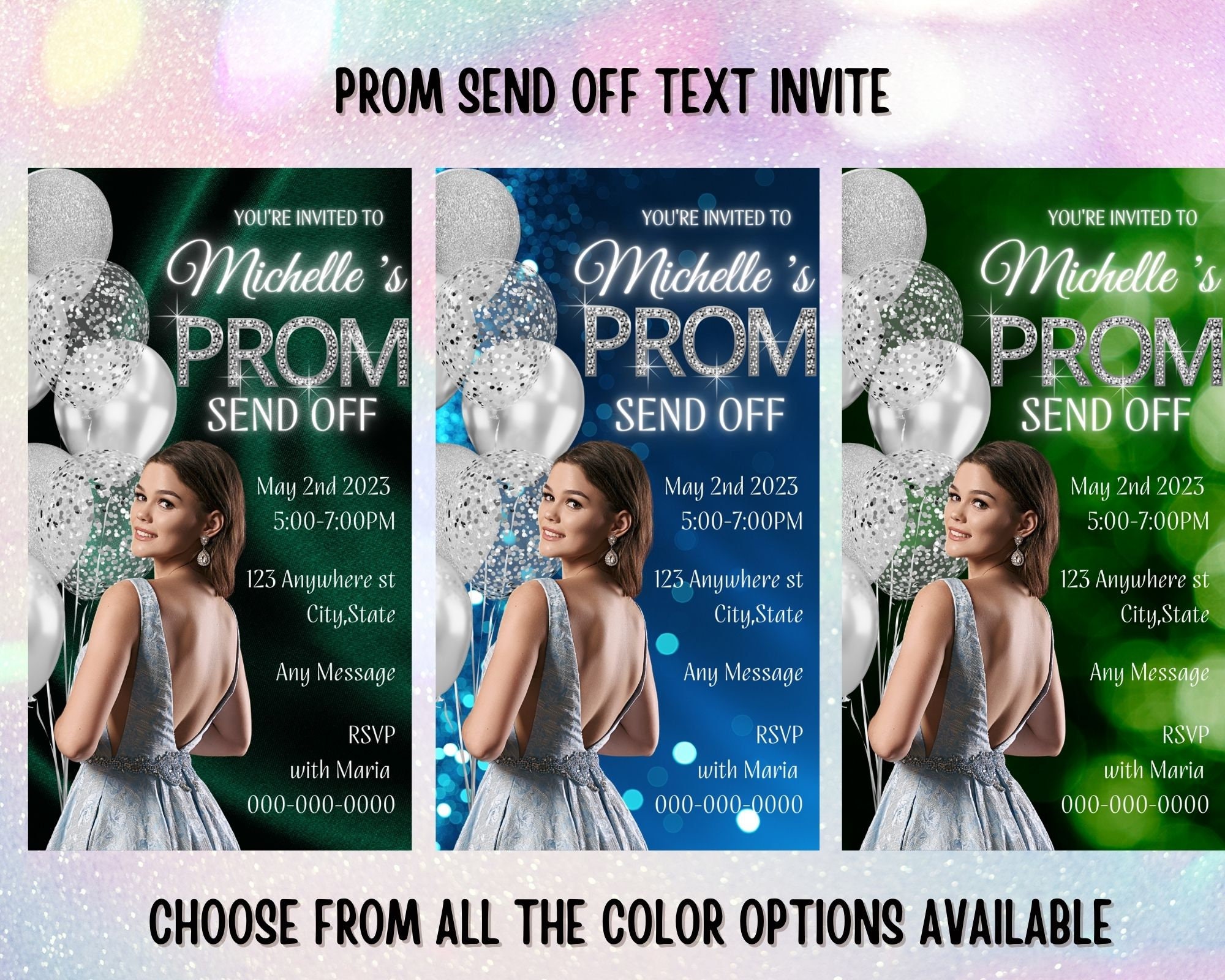 PROM Send off Invite Text, Prom Night Send off Party Text Invite ...