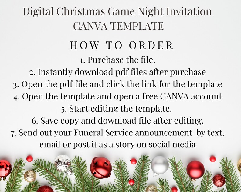 Digital Christmas Game Night Invitation Template, Christmas Game Night ...