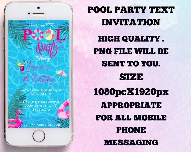 Digital Pool Party Invitation Pool Party Birthday Invite - Etsy