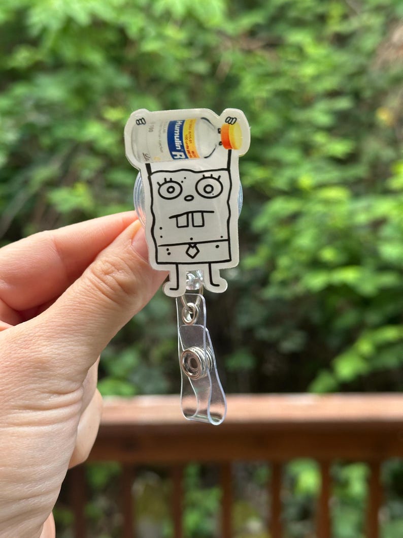 Cartoon Doodle Insulin - Nurse Badge Reel, RN, MD, Diabetic Educator ...