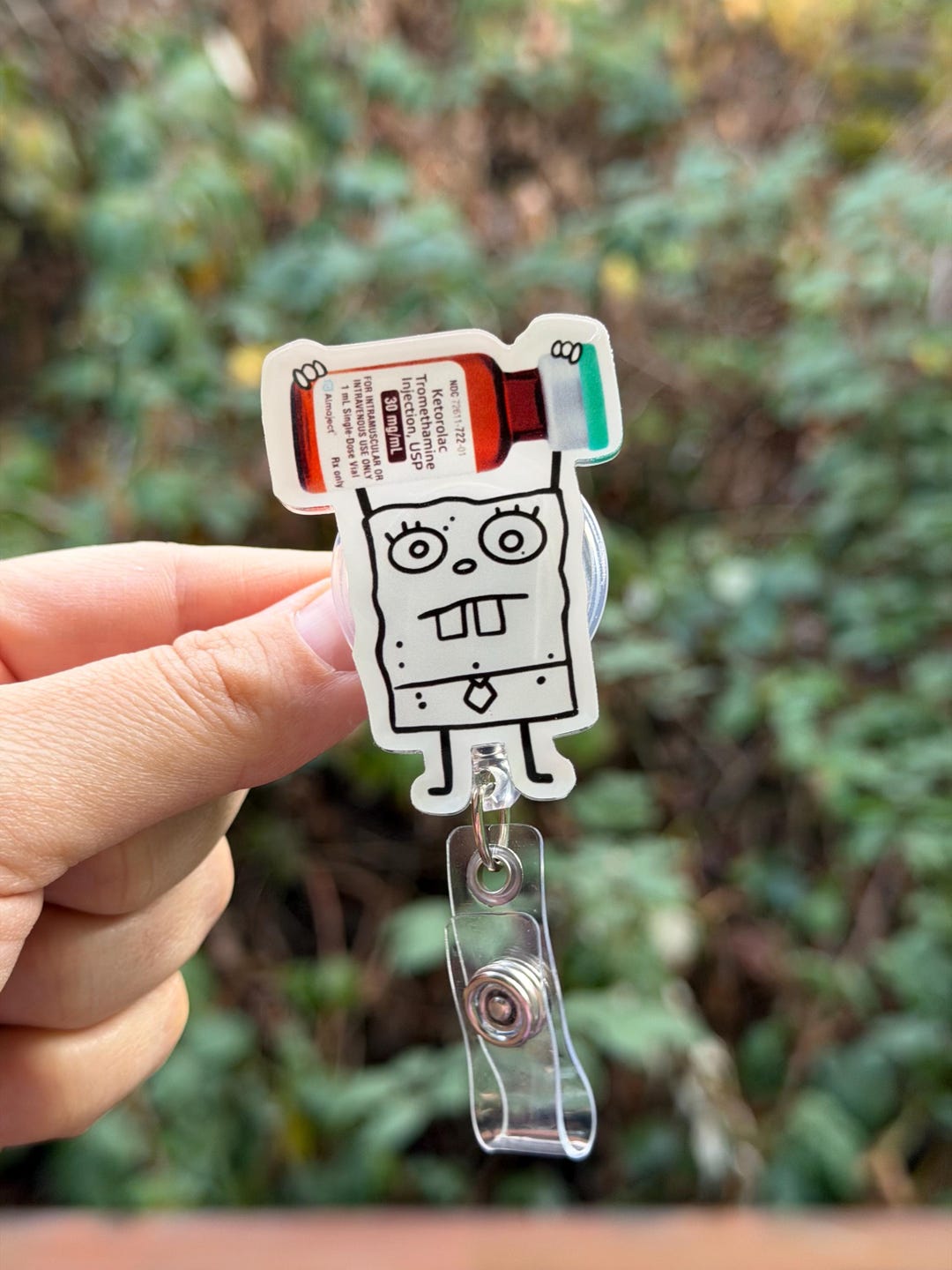 Cartoon Doodle Toradol- Badge Reel, Nurse, Pharmacist, Healthcare, Work ...