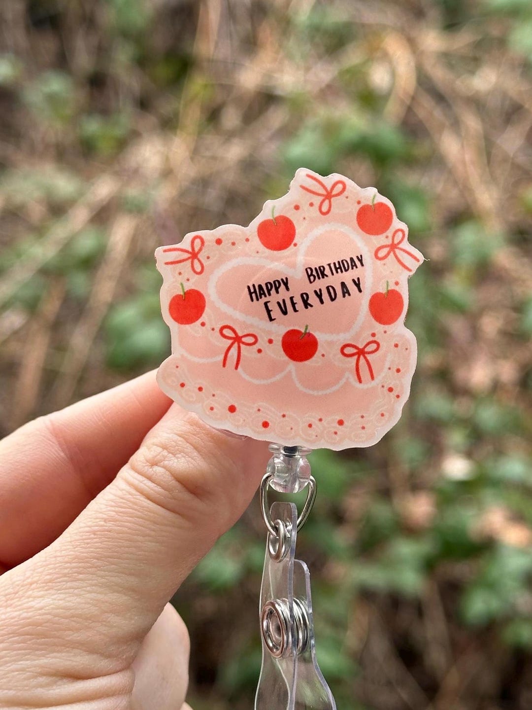 Happy Birthday Everyday-coquette Cake, Badge Reel, RN, MD, Labor and ...