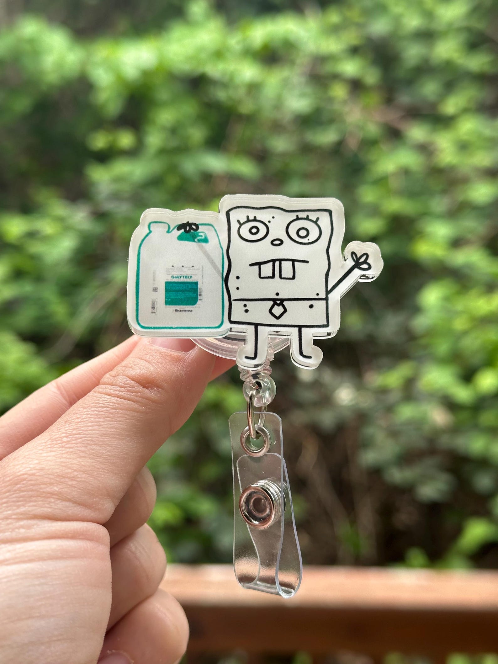 Cartoon Doodle Golytely Prep - Nurse Badge Reel, RN, MD, GI, Healthcare ...