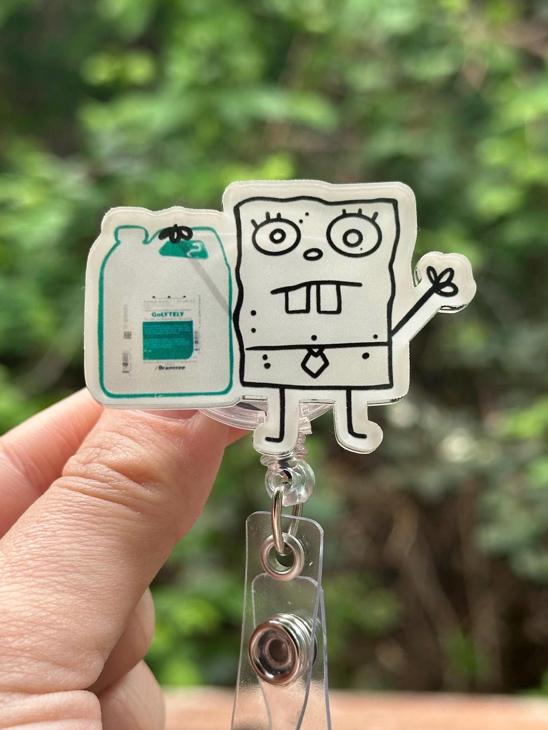 Cartoon Doodle Golytely Prep - Nurse Badge Reel, RN, MD, GI, Healthcare ...