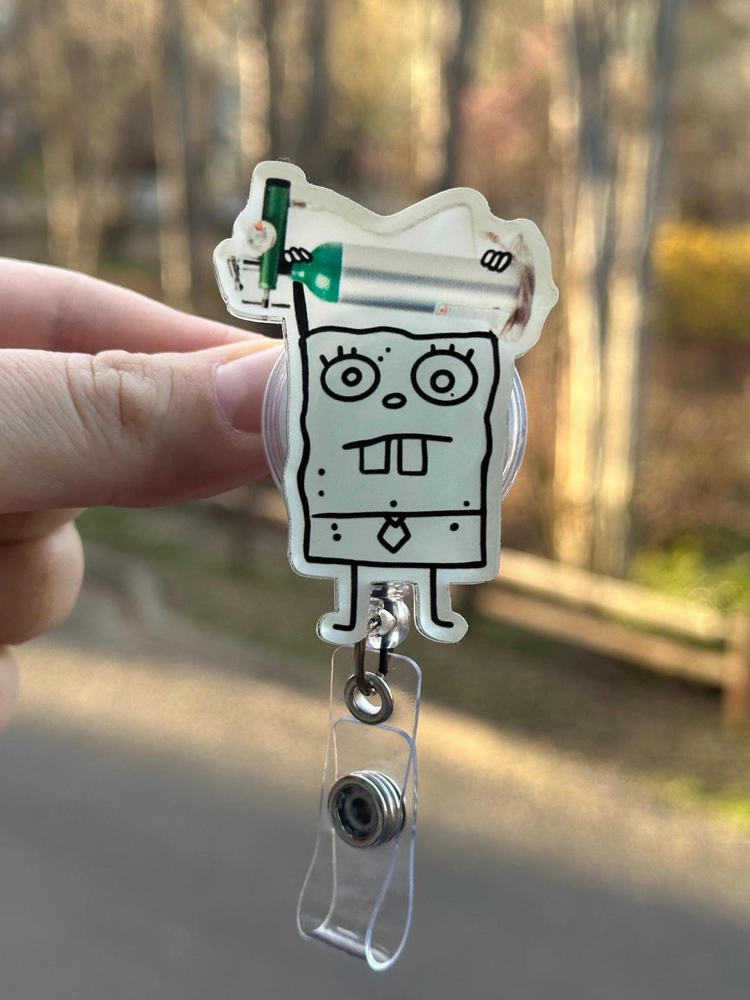 Doodle Bob Oxygen Tank-medical Badge Reel, Respiratory Therapist, RN ...