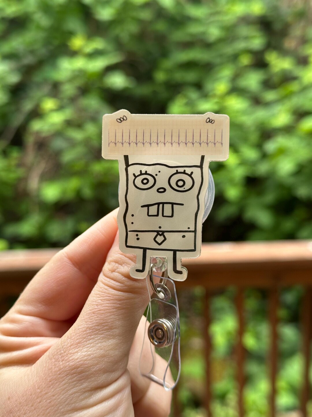 Doodle Bob EKG Strip- ACLS, Nurse Badge Reel, Cardiology, Ekg Monitor ...