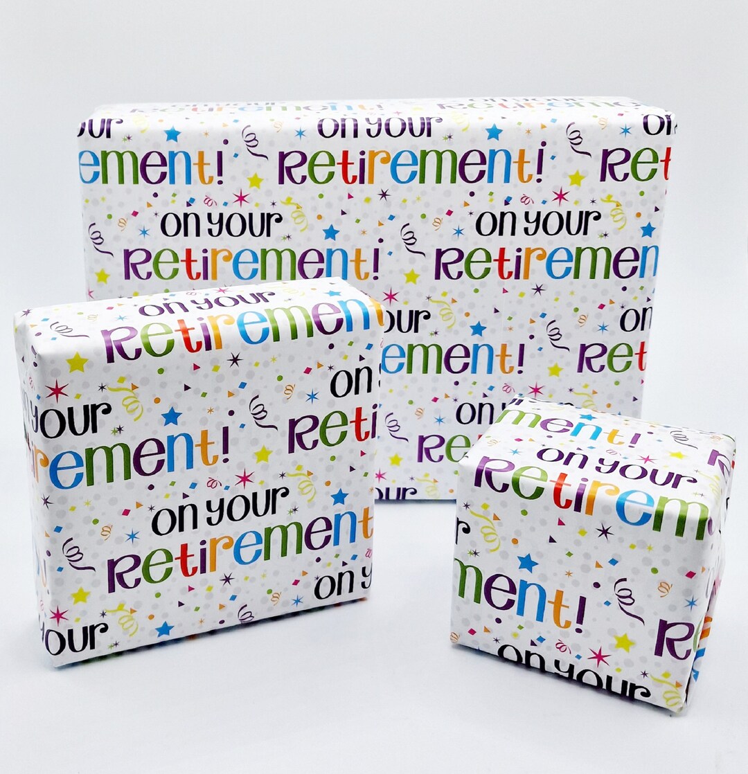 2 Sheets on Your Retirement Unisex Multi Colour White Wrapping Paper ...