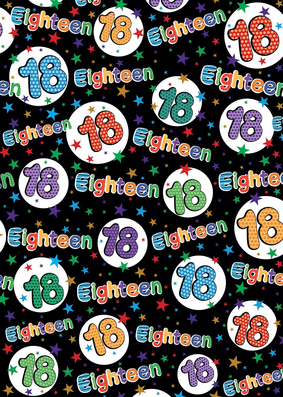 2 Sheets 18th Birthday Black Multi Wrapping Paper Age 18 High - Etsy