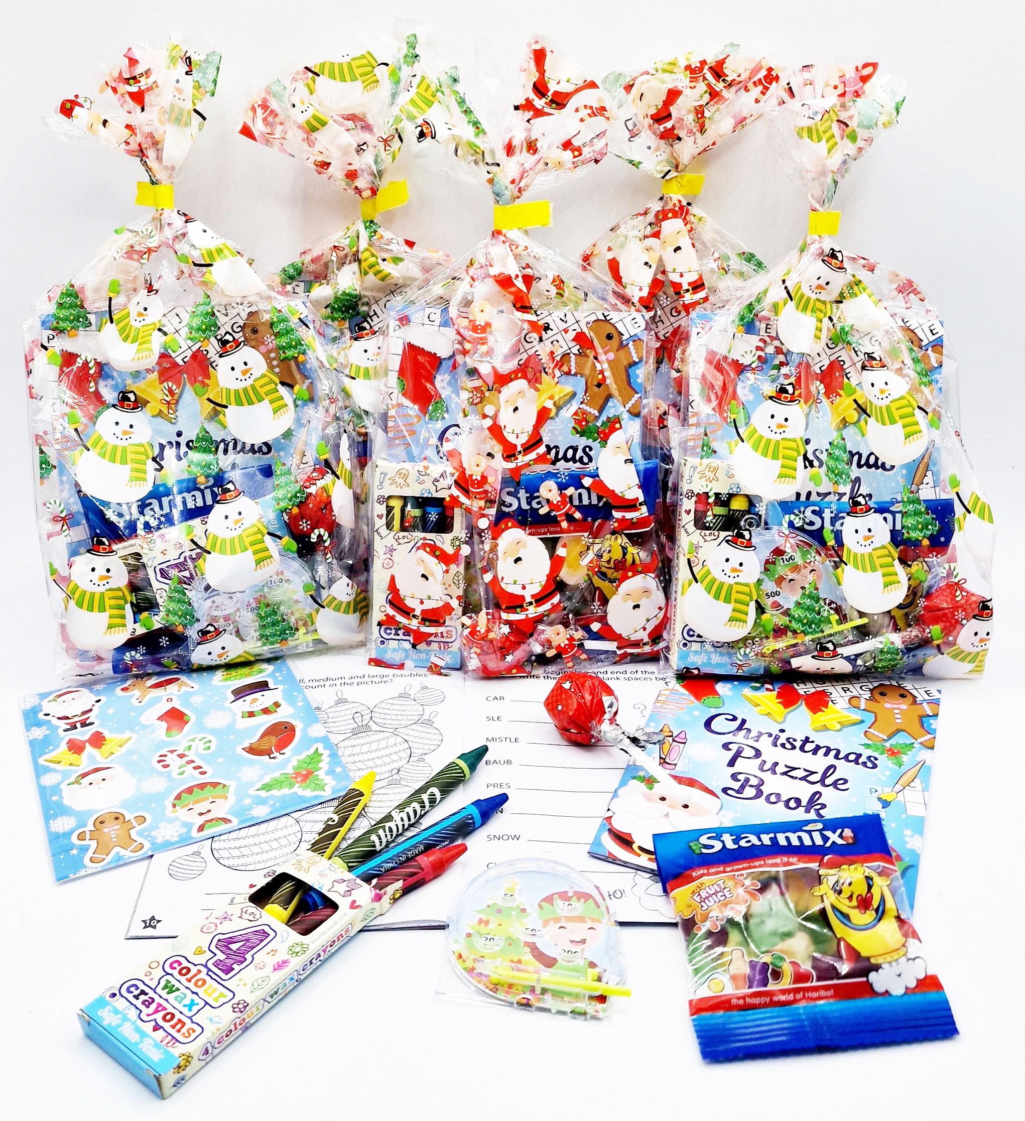 25 X Christmas Unisex Prefilled Party Bags Ready Made Santa and Snowman ...