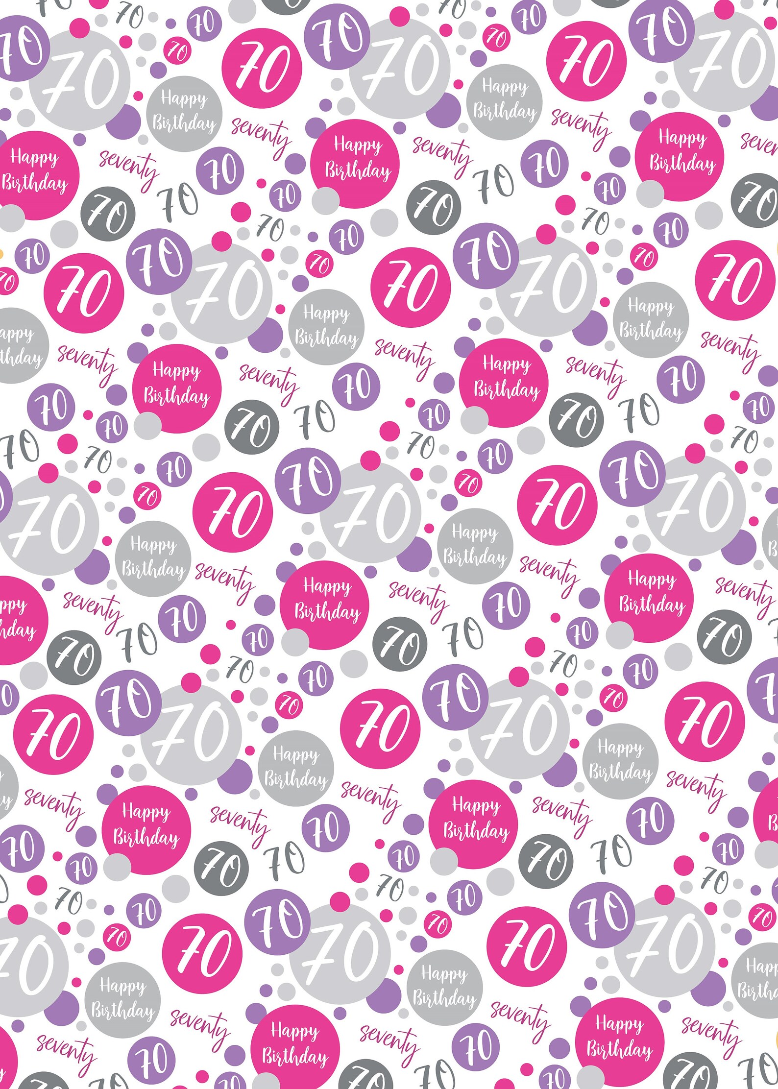 2 Sheets 70th Birthday Wrapping Paper Age 70 Birthday White - Etsy UK