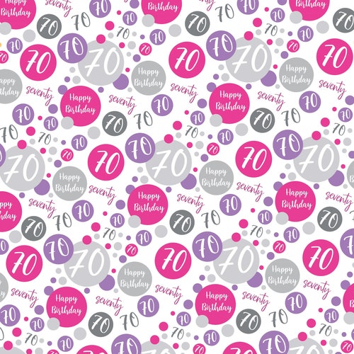 2 Sheets 70th Birthday Wrapping Paper Age 70 Birthday White - Etsy UK