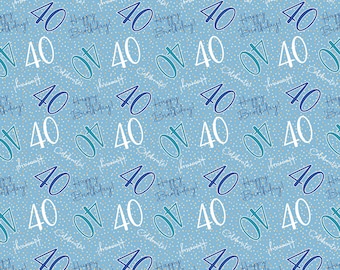 2 Sheets 40th Happy Birthday Celebrate Hooray Male Female White Gold ...