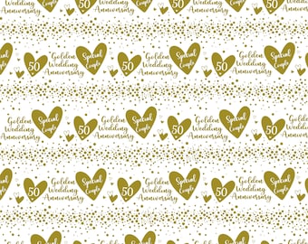 Personalised Golden Wedding Anniversary Wrapping Paper 50 Year ...