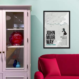 John Muir Way Map Art Print / Giclee Print / UK National Trail Map ...