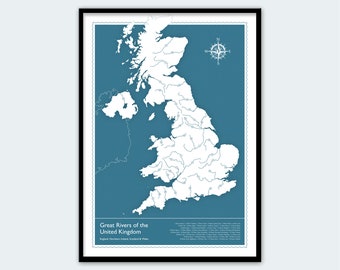 River Map Poster - Etsy UK