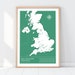Areas of Outstanding Natural Beauty Map Art Print / Giclee Print / UK ...