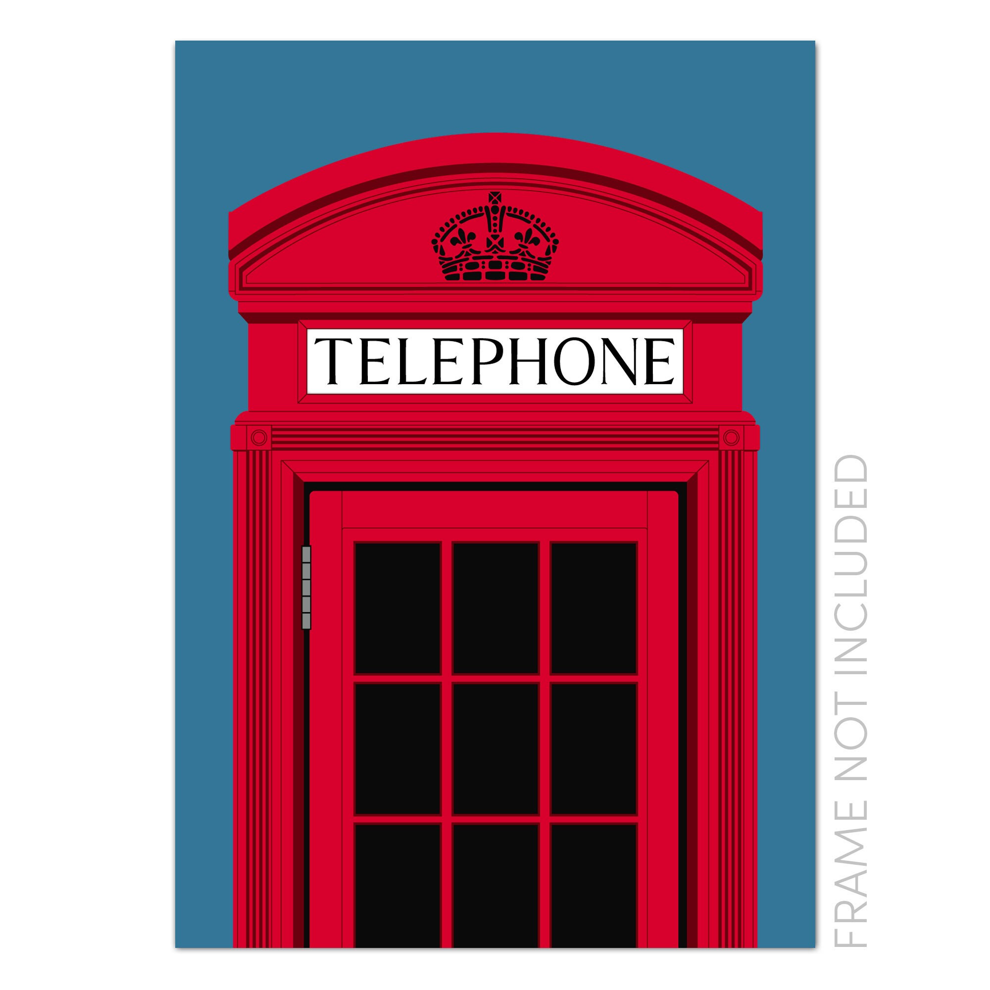 UK Telephone Box Art Print / Contemporary Wall Print / Abstract Poster ...