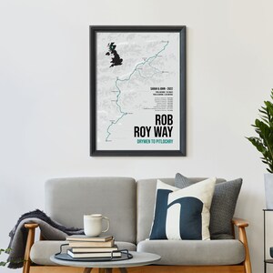 Rob Roy Way Map Custom Art Print / Giclee Print / UK National Trail Map ...