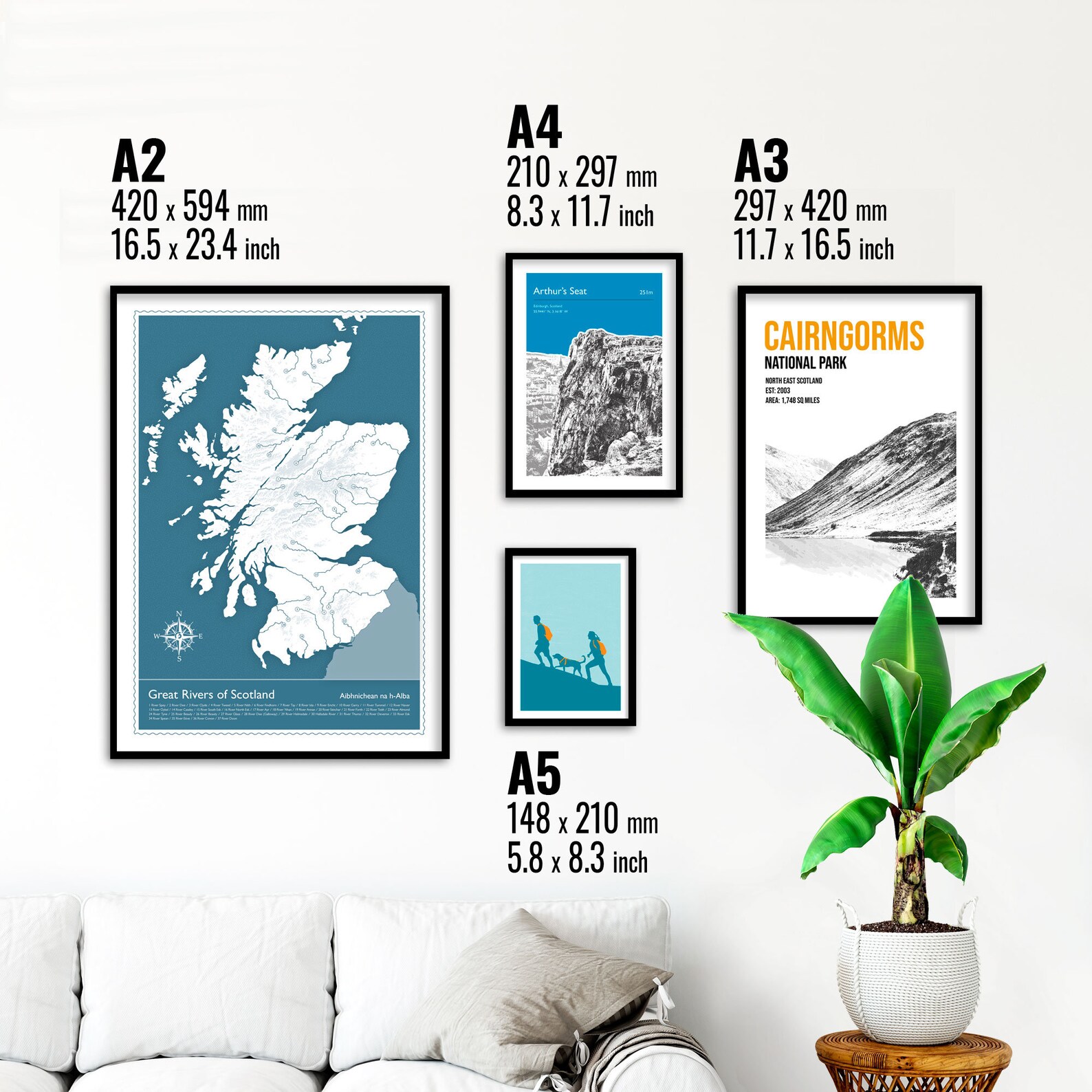 Rivers of Scotland Map Art Print: Alba Scottish Gift - Etsy