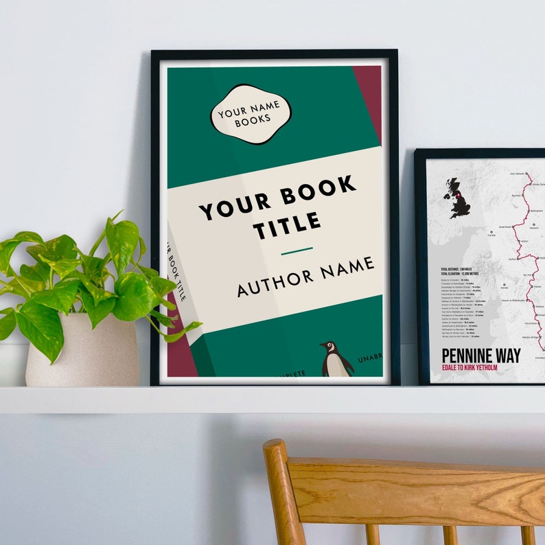 Book Cover Personalised Art Print / Custom Giclee Art Print / Book Lover Gift / Classic Book ...