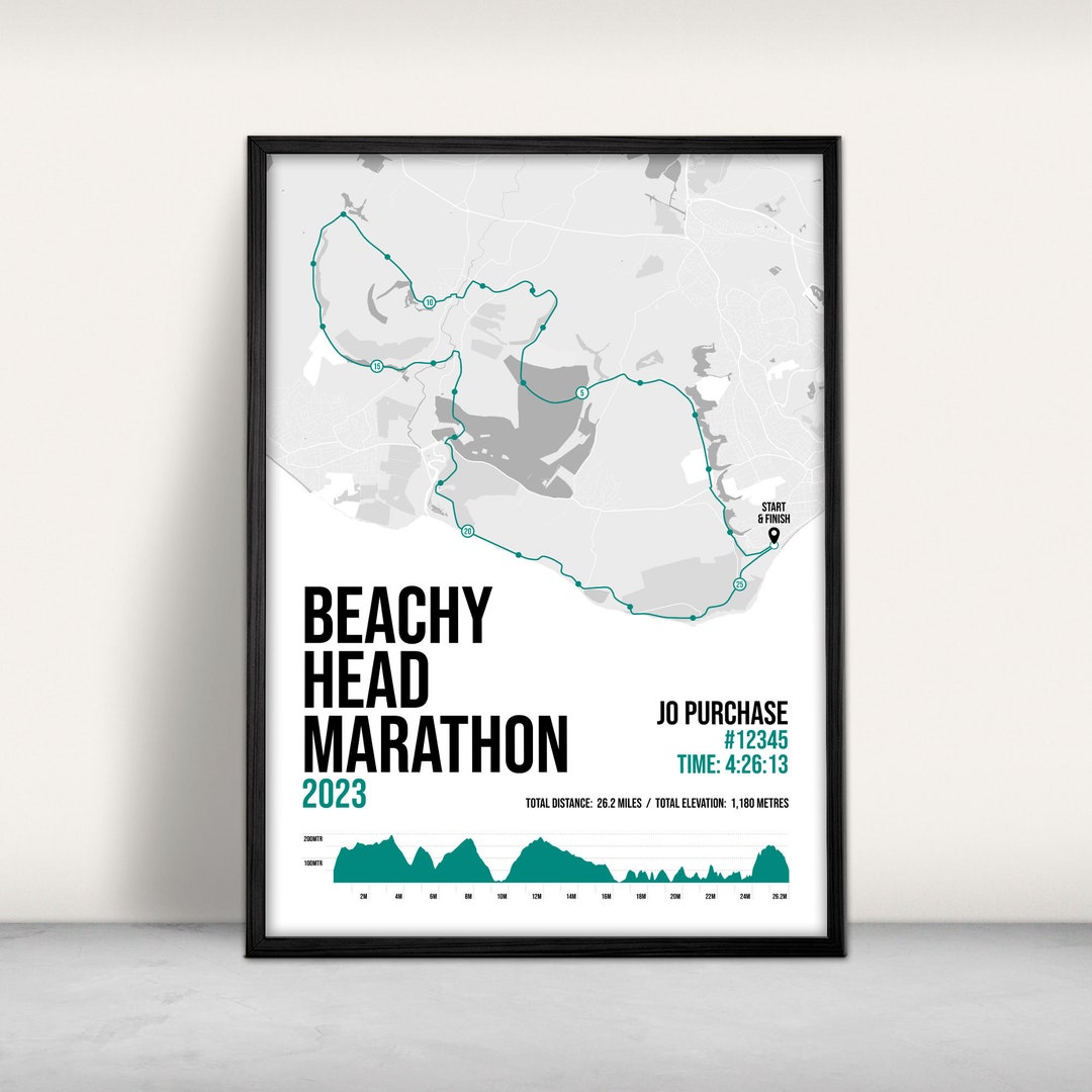 Beachy Head Marathon october Personalised Art Print / Giclee Print ...
