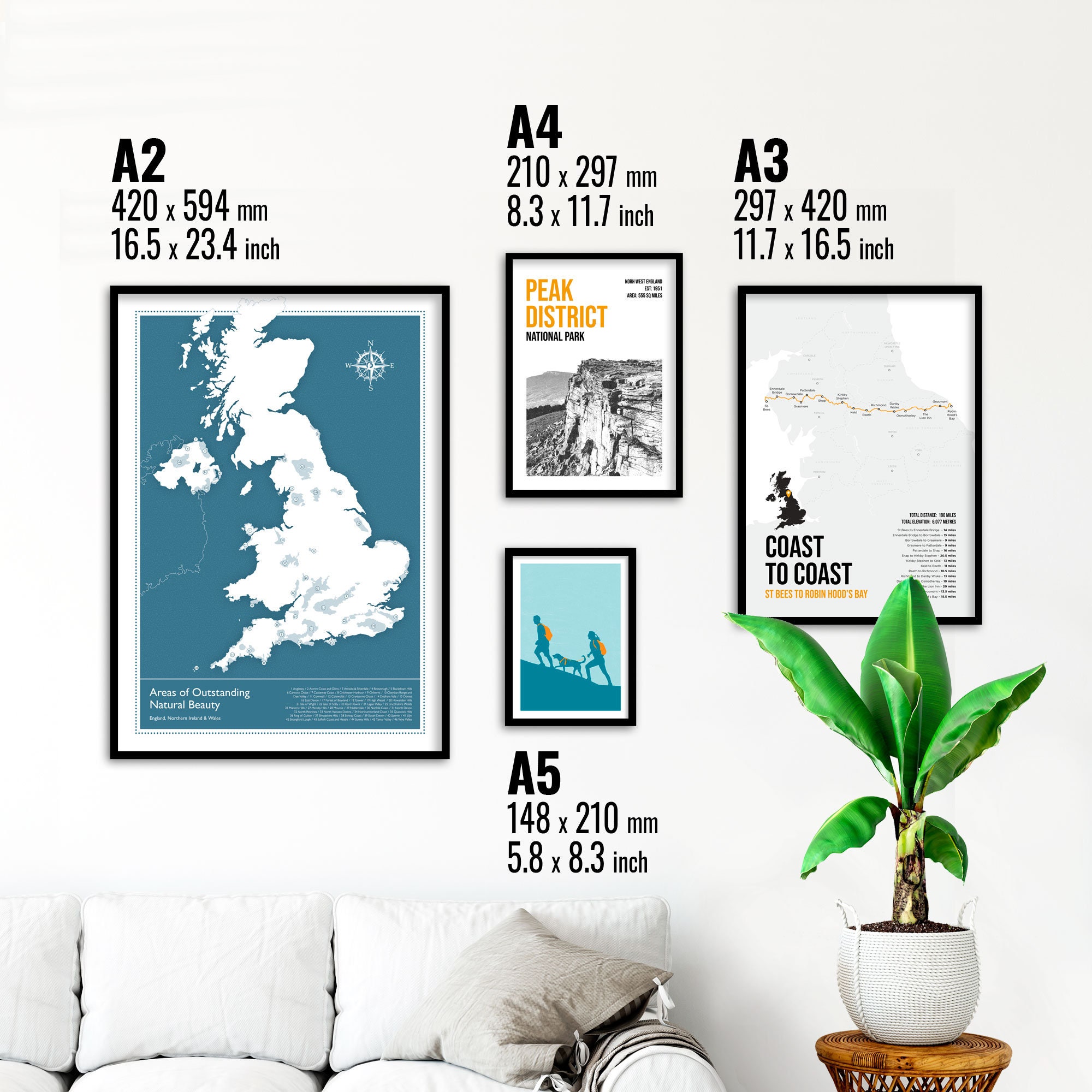 UK AONB Map Art Print, English Countryside Giclée - Etsy UK