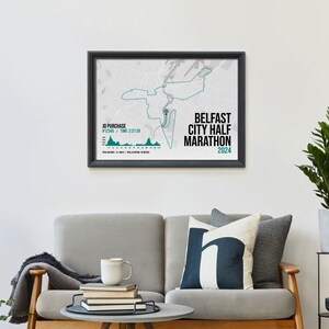 Belfast City Half Marathon (sept) Personalised Art Print / Giclee Print ...